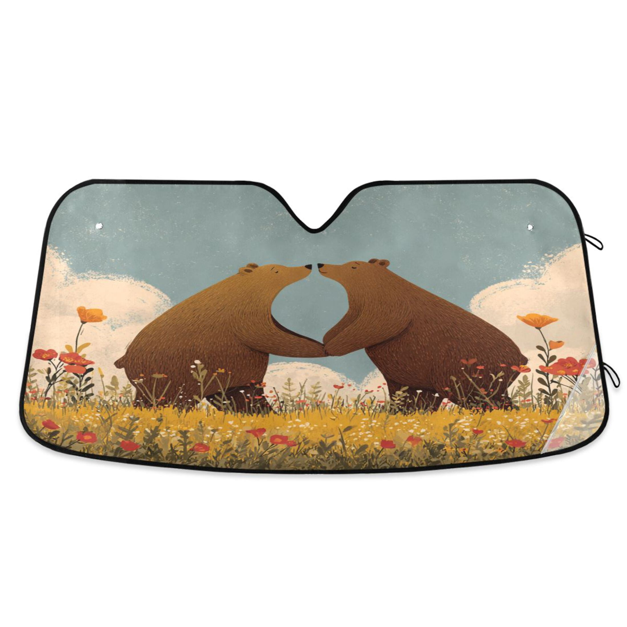 Bears Kissing Valentine Vector Windshield Sun Shade Automobile Visor ...