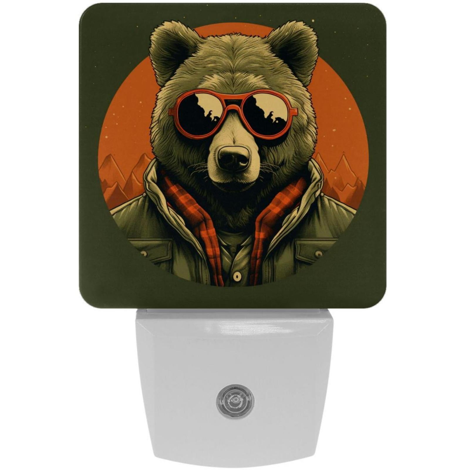 Bears LED Square Night Lights - Energy Efficient Plug-in Wall Lamp with ...