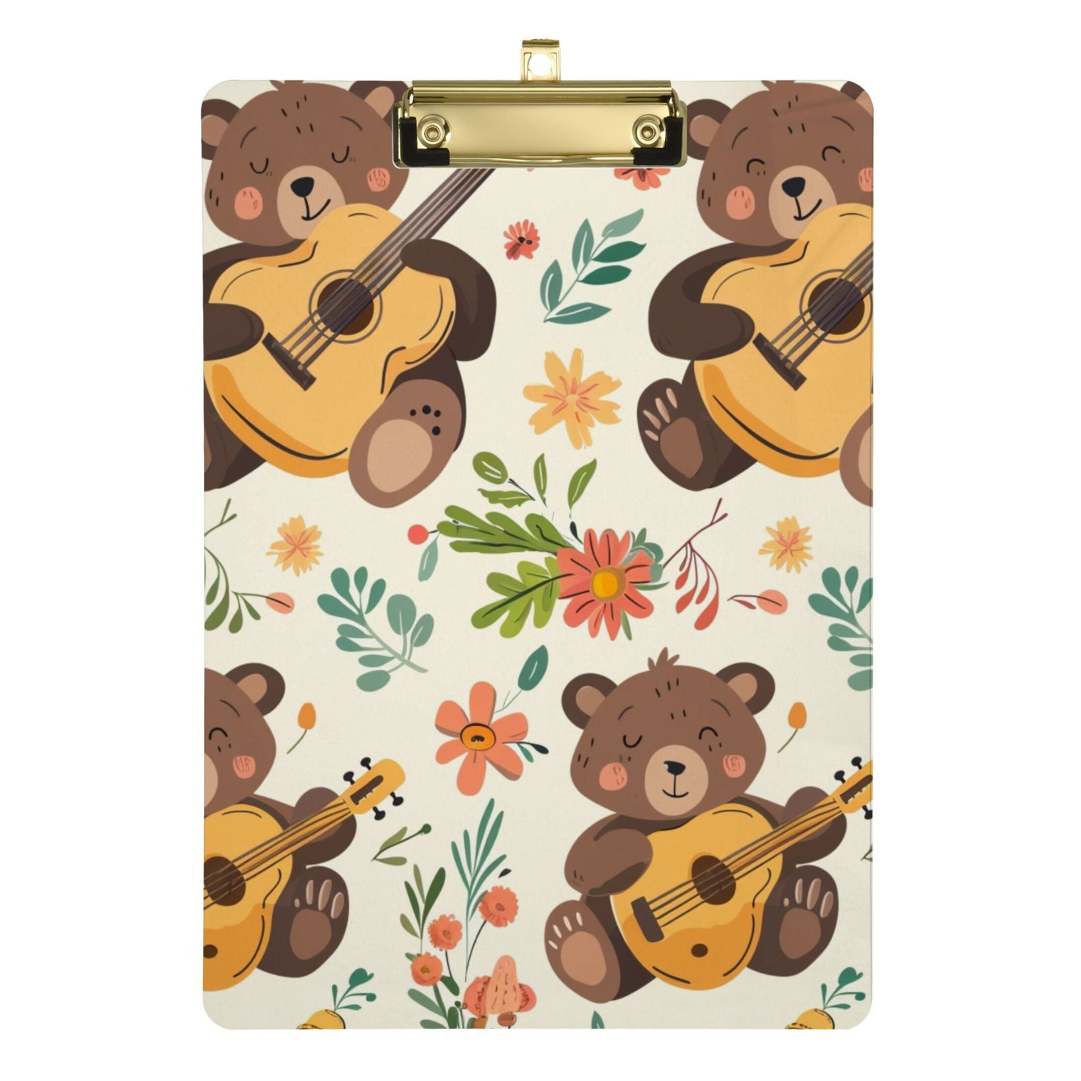 Bears Leaves Flowers Guita Acrylic Clipboards 12 x 9 Inch A4 Size with ...