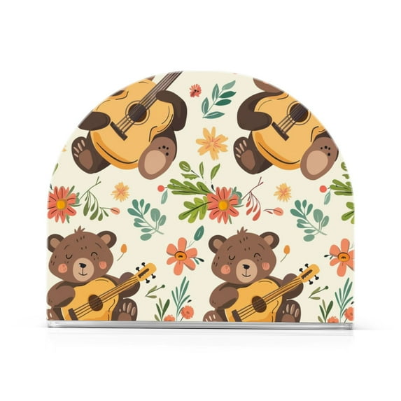 Bears Leaves Flowers Guita Napkin Holder for Table Clear Napkin Stand ...