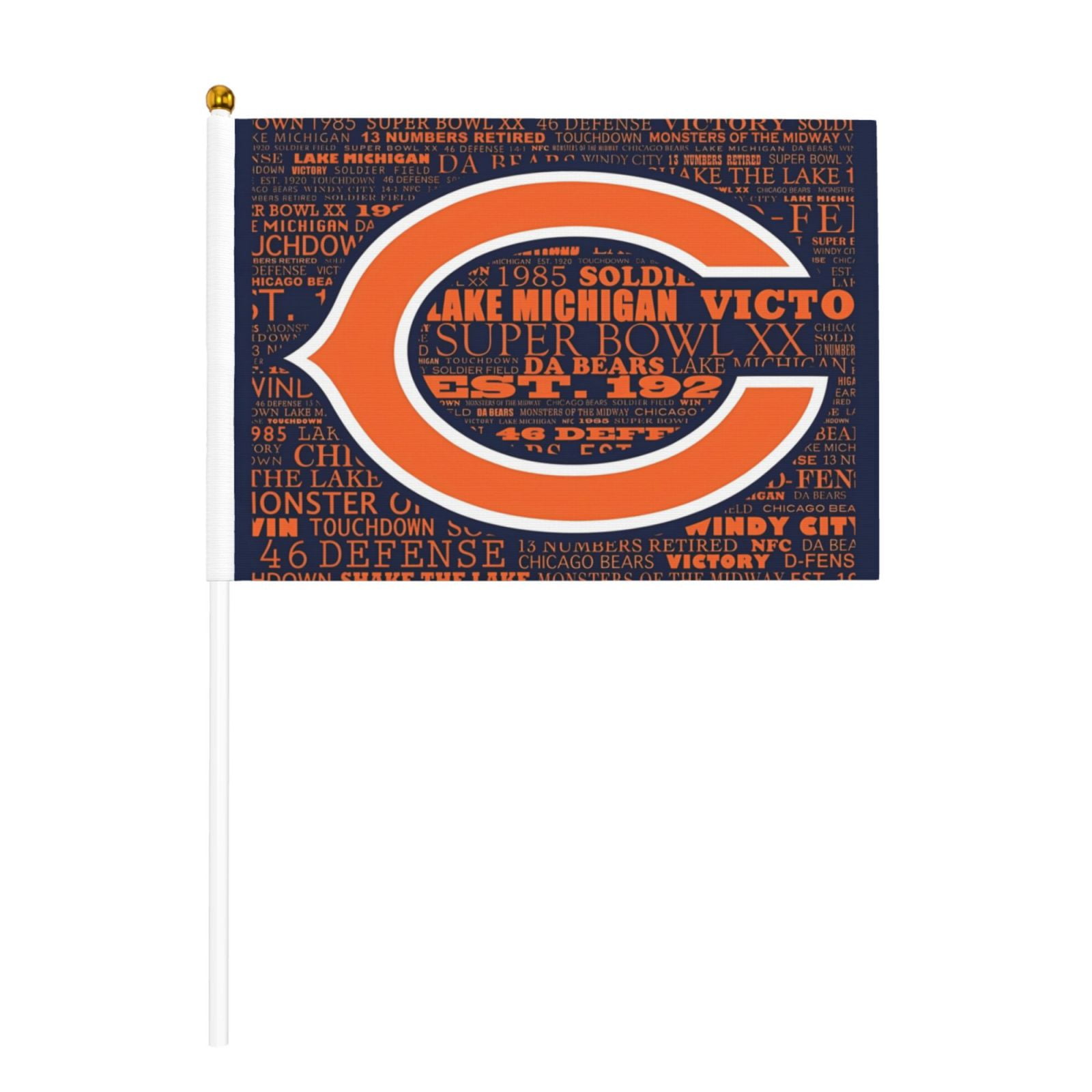 Bears Logo Printing Handheld Flag 10 Piece 5.5x8.2in Double Sided Match ...