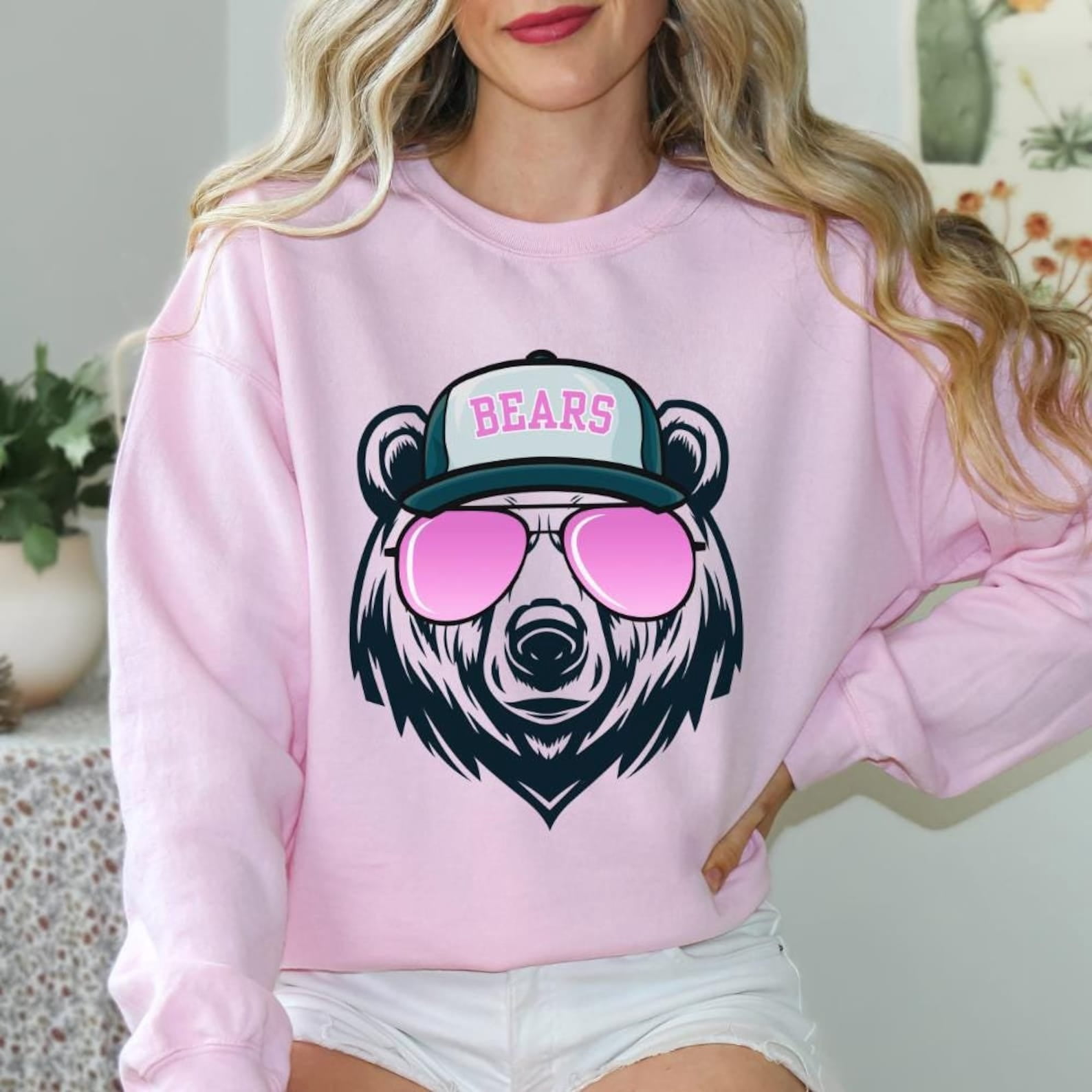 Bears Mascot Football Graphic School Game Day Crewneck Sweatshirt ...