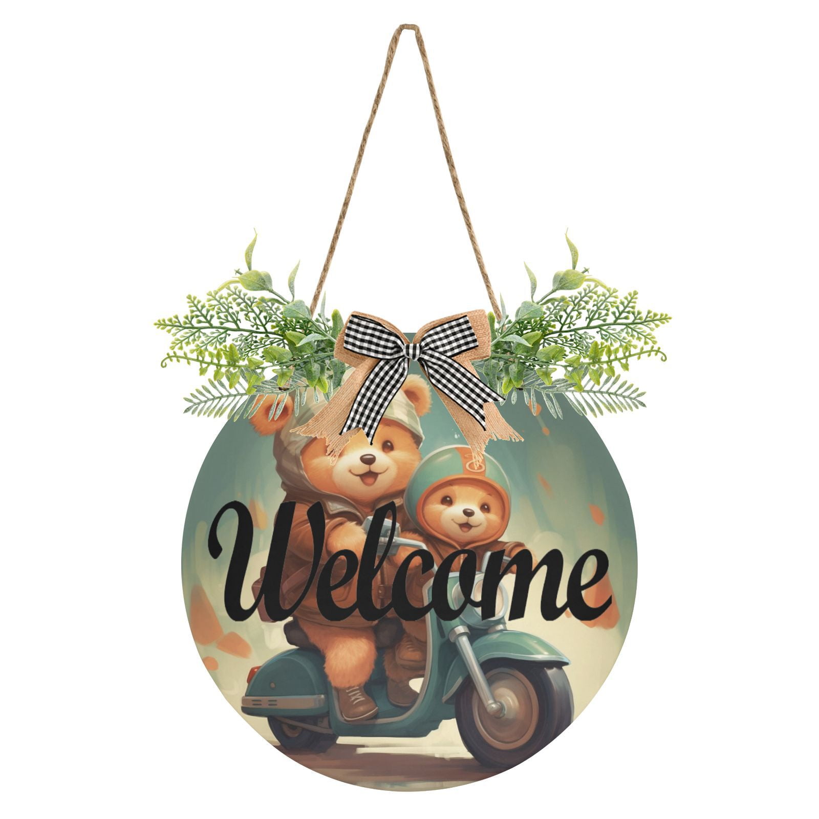 Bears Motorcycle Welcome Sign for Front Door Wreath Door Sign for ...