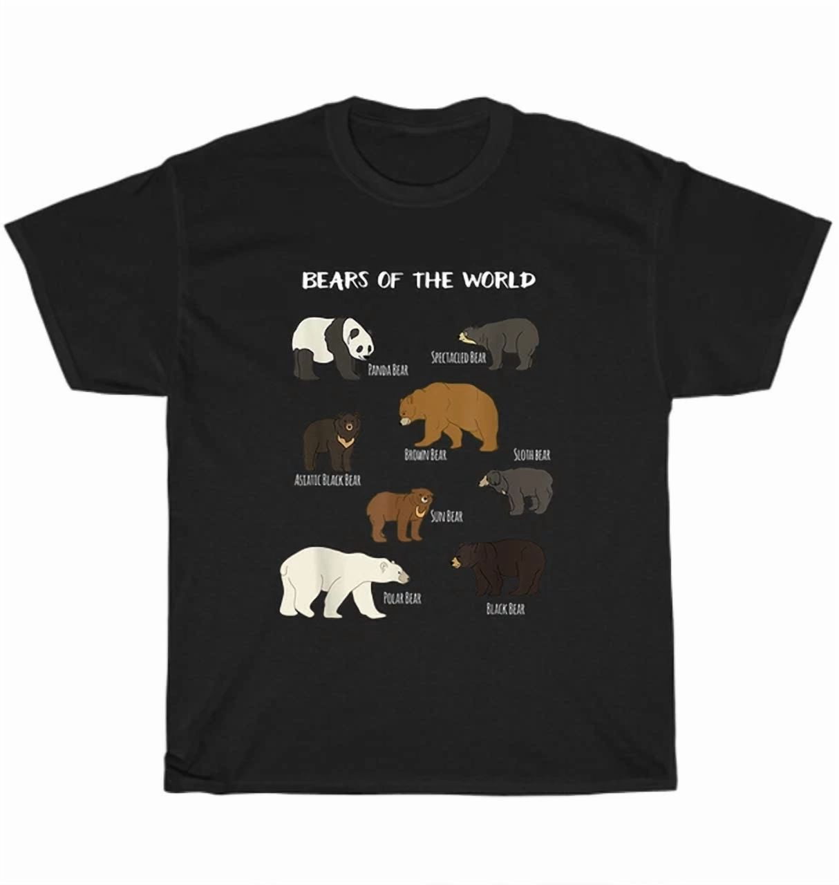 Bears Of The World Grizzly Bear Panda Black Polar Lover T-Shirt Unisex ...