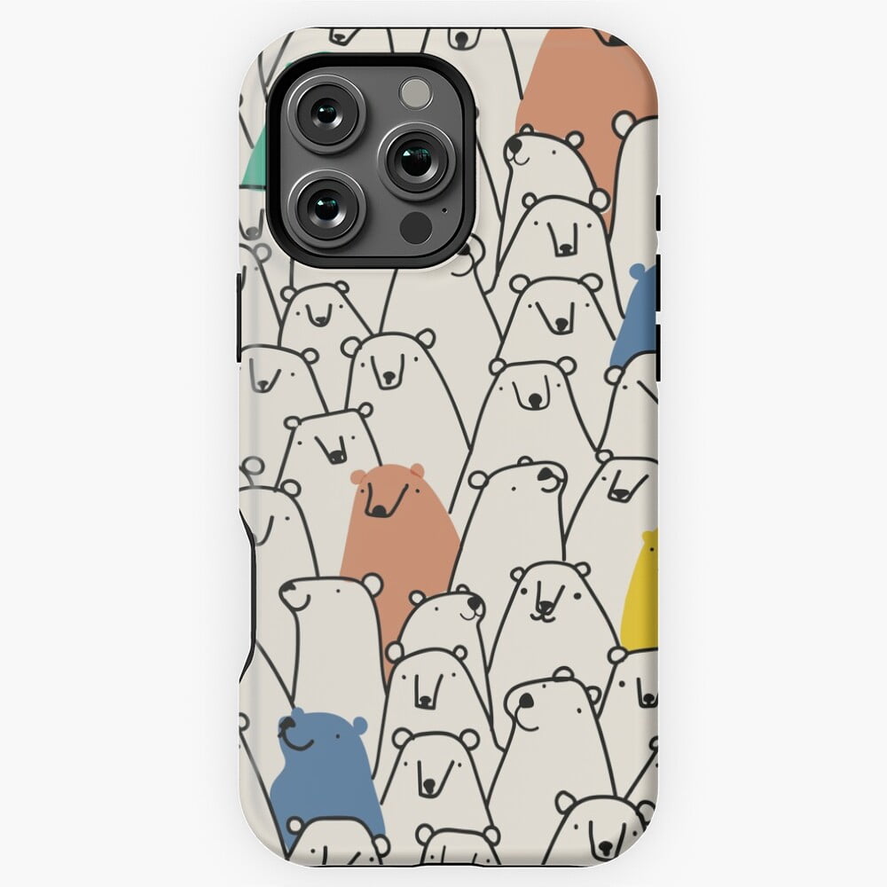 Bears Pattern Animal Print iPhone Case 17 16 15 14 13 12 11 Pro Max ...