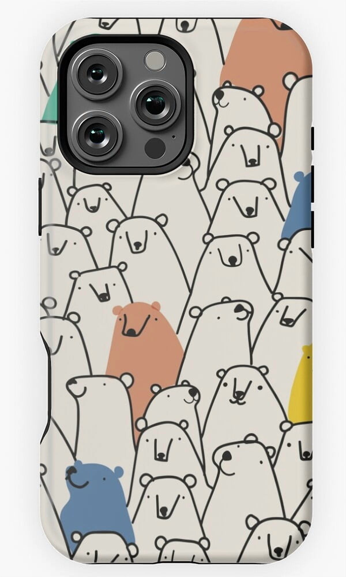 Bears Pattern Cute Animal Cartoon Illustration Phone Case for iPhone 16 ...