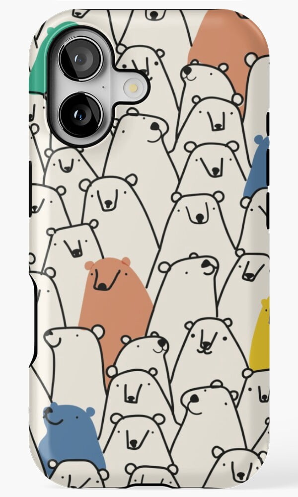 Bears Pattern Cute Grizzly Forest Animal Art Phone Case for iPhone 17 ...