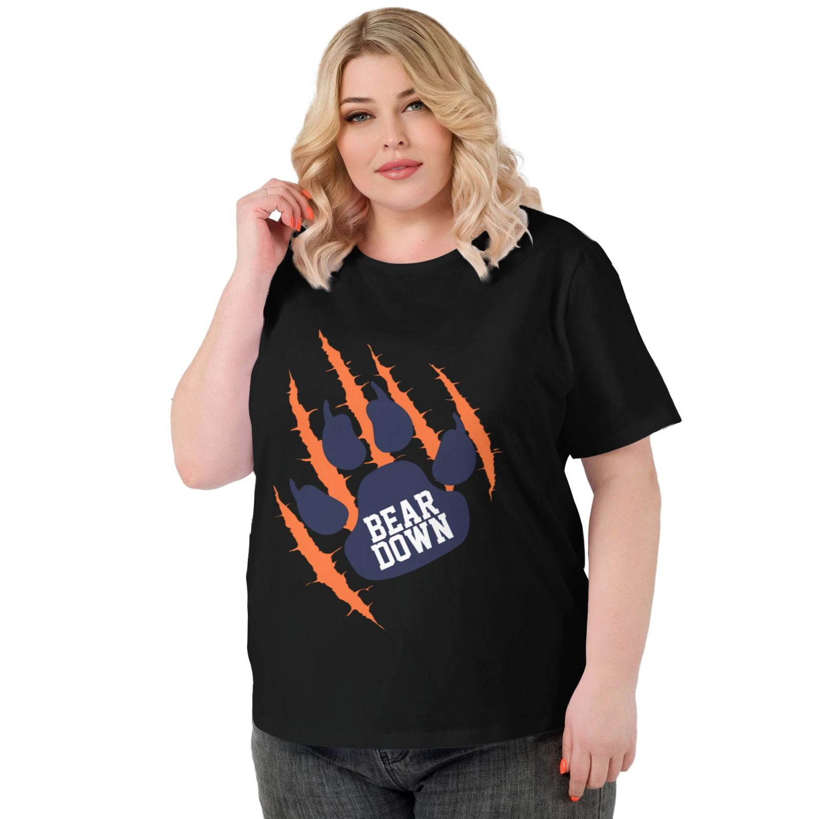 Bears Plus Size Women's Short-sleeved T-shirt Oversized Tees Summer Half Sleeve Crew Neck Tunic ...