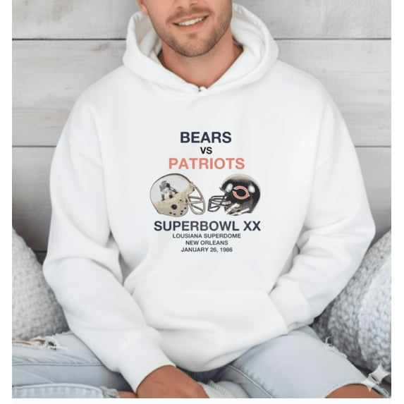 Bears Vs Patriots 86 Vintage Football Game Day Retro Throwback Hoodie ...
