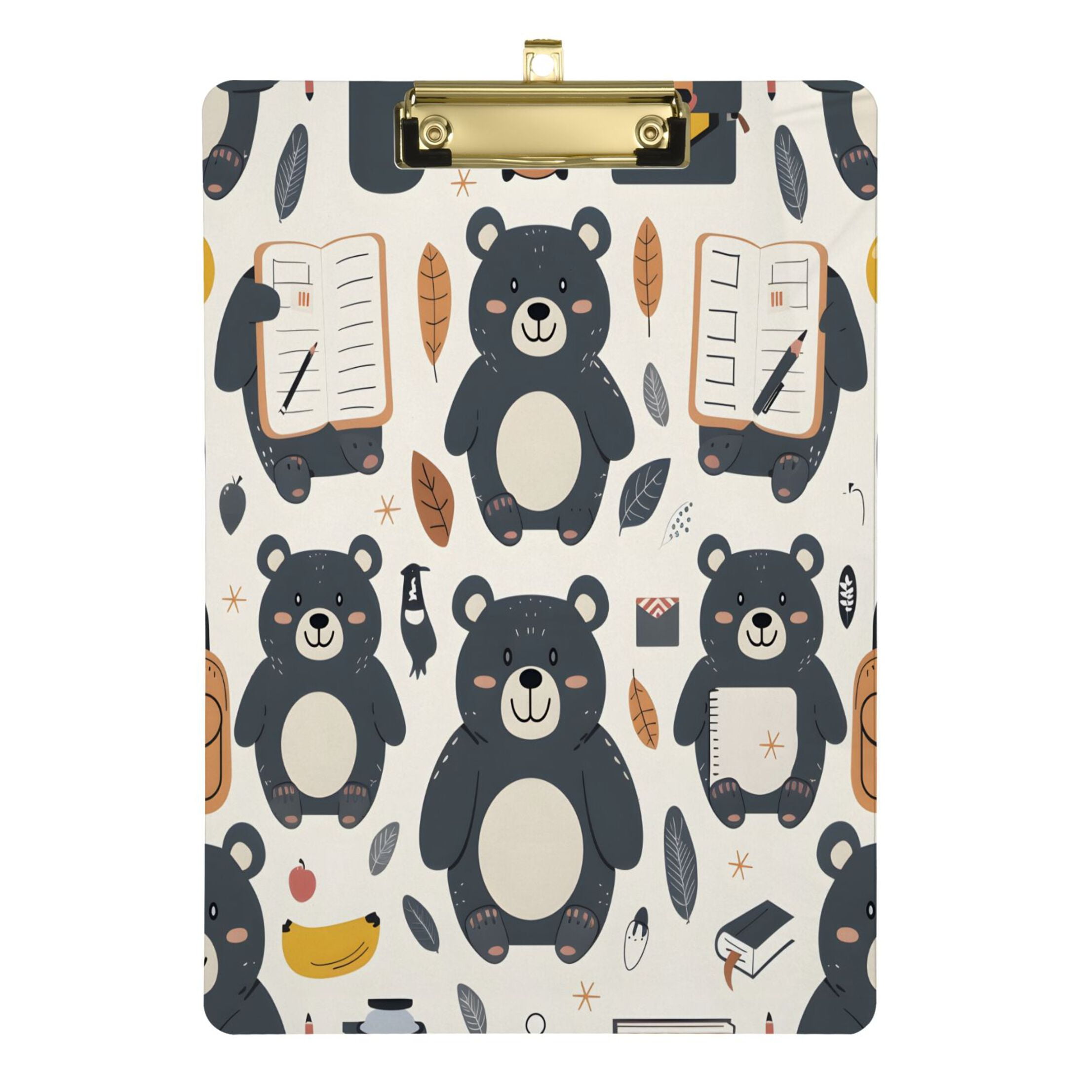 Bears and School Items Acrylic Clipboards A4 Standard Letter Size ...