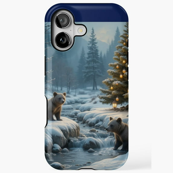 Bears by a Christmas Tree Protective Cover for iPhone 11 12 13 14 15 16 ...