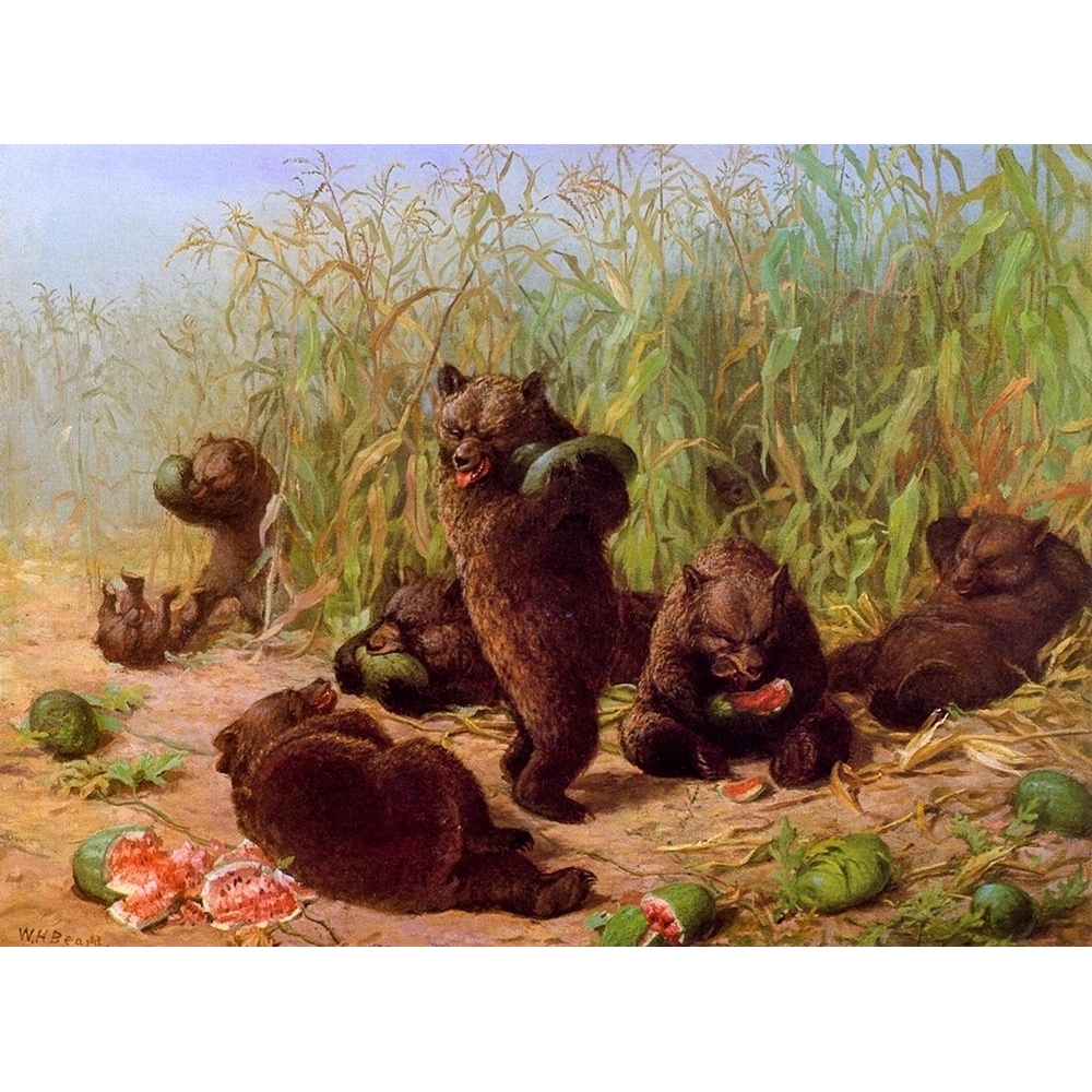 Bears in the Watermelon Patch Poster Print by William Holbrook Beard ...