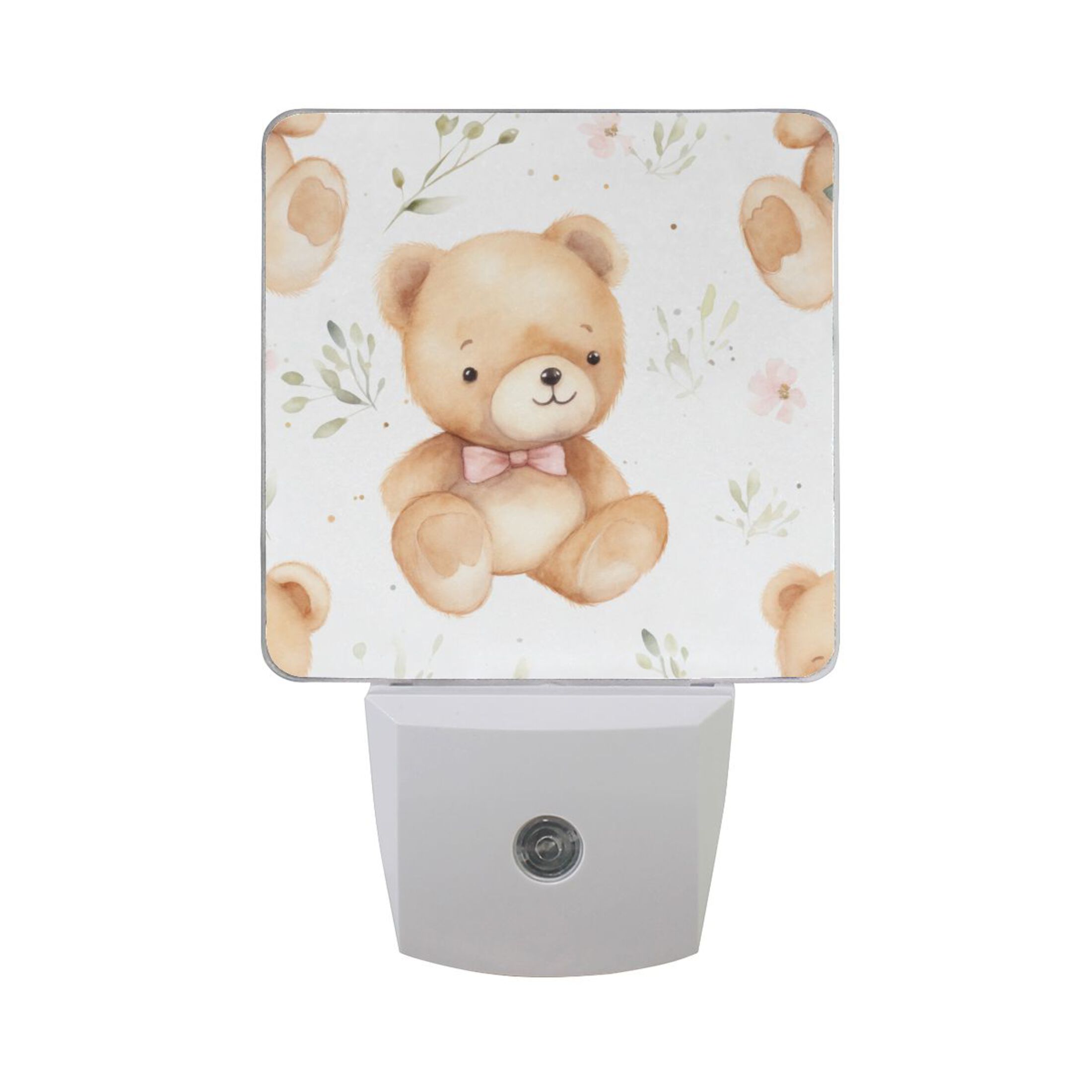 Bears with Floral Night Light LED Dusk to Dawn Auto Sensor Night Lamp Plug-in Nightlight for ...