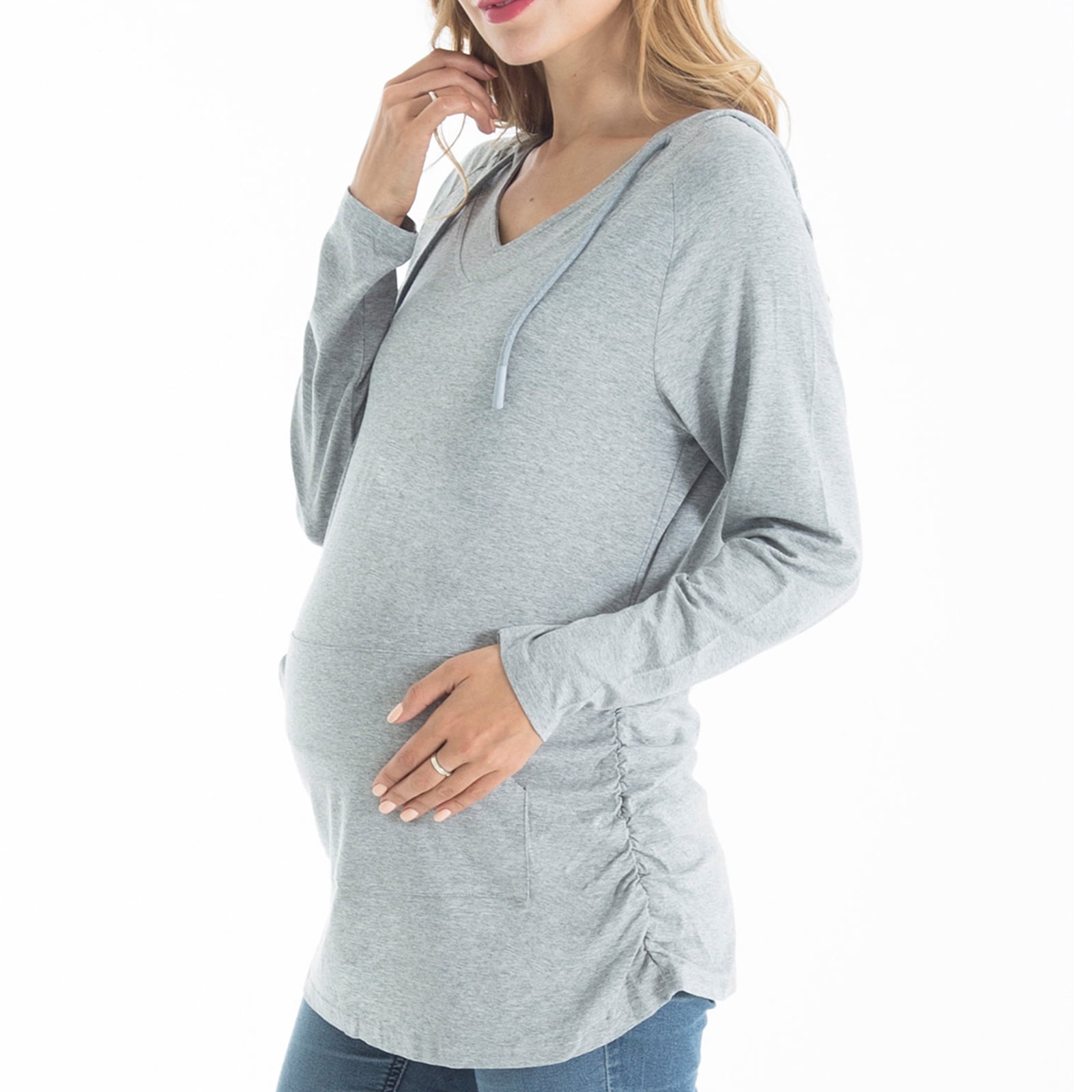 Bearsland Female Long Sleeve Maternity Hoodie Shirt Casual Top Pregnacy ...