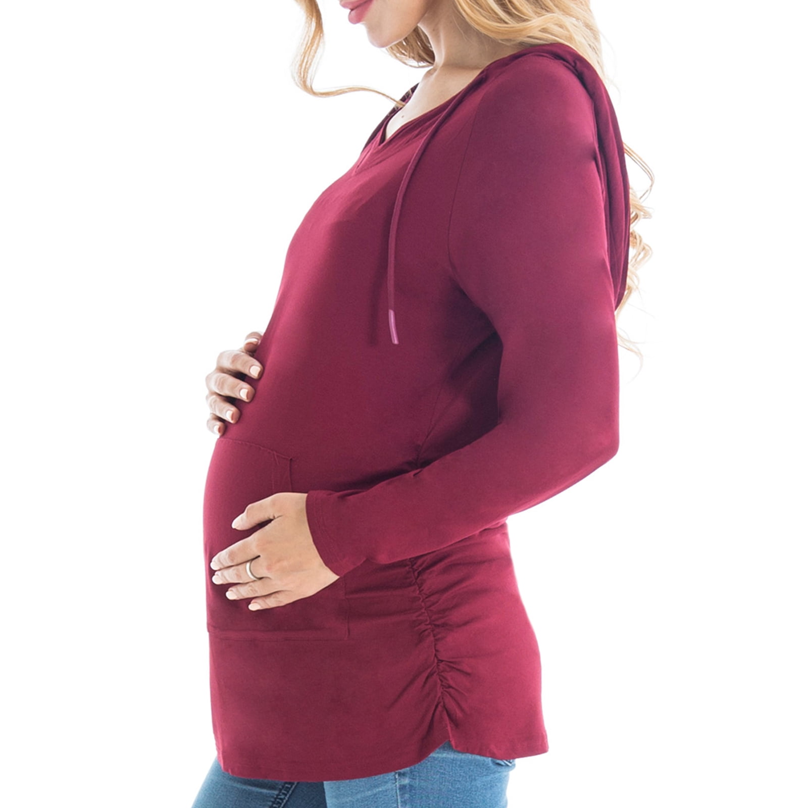 Bearsland Female Long Sleeve Maternity Hoodie Shirt Casual Top Pregnacy ...