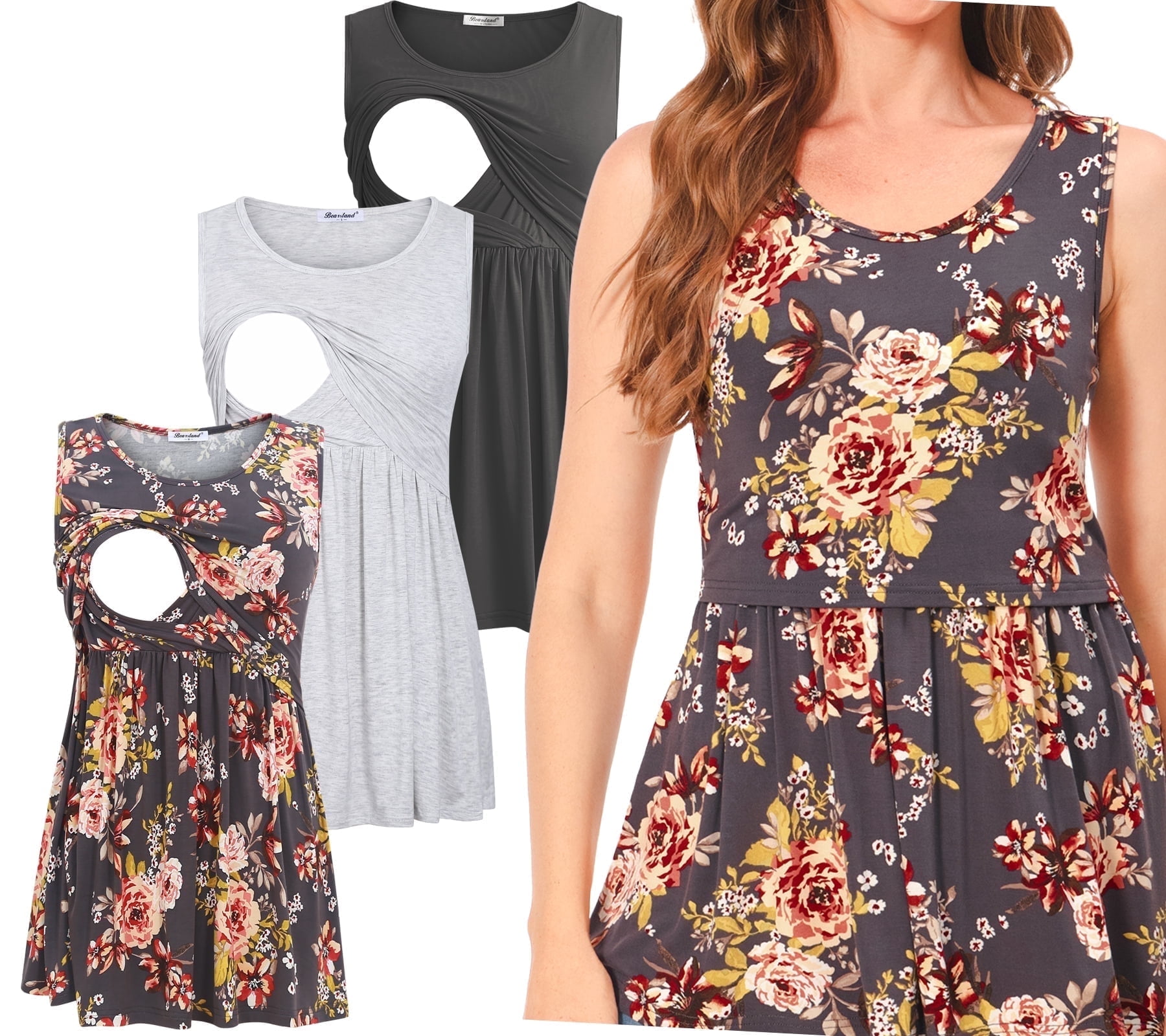 Bearsland Maternity Nursing Camis, Sleeveless Summer Tank Tops, Breast ...