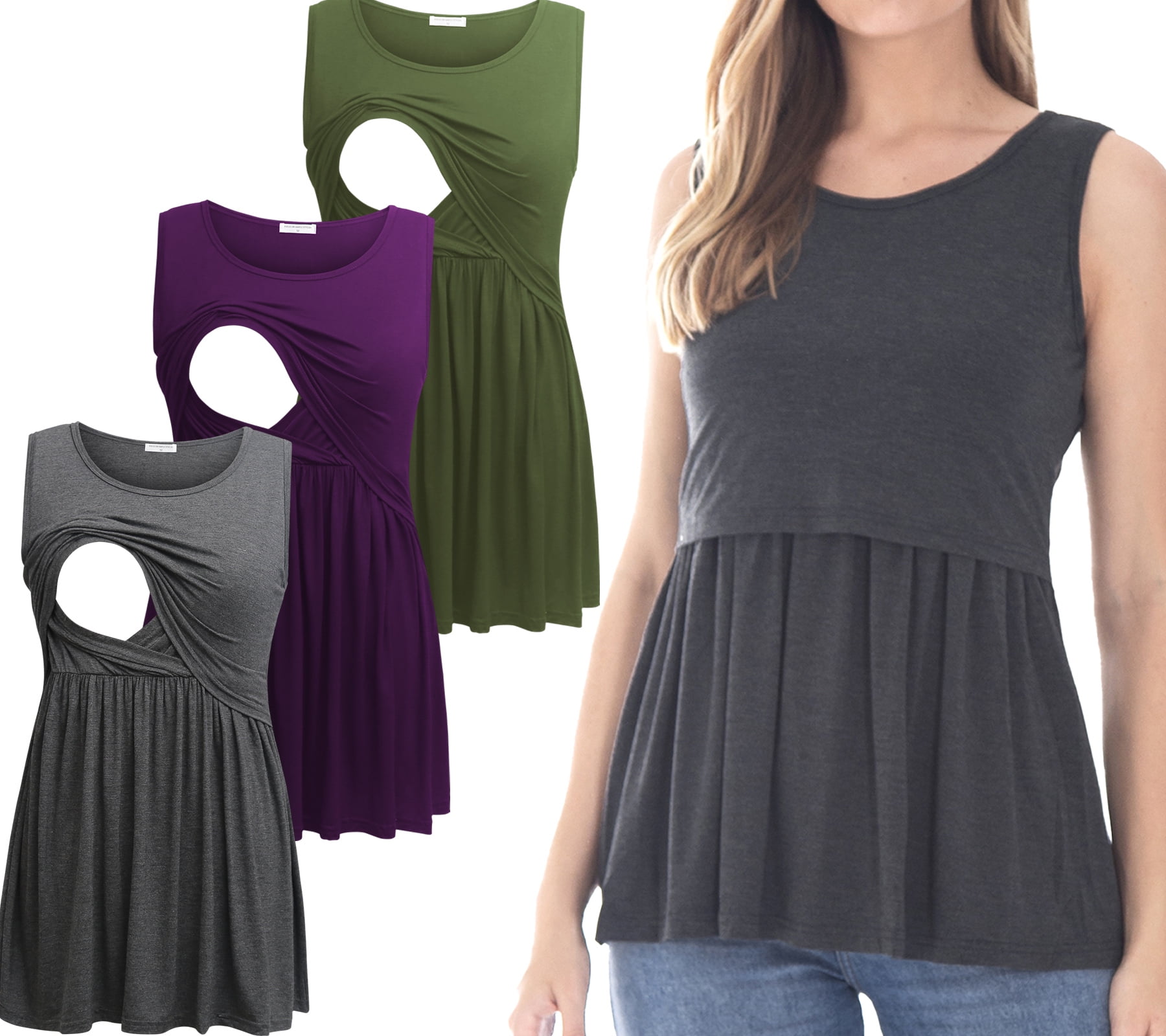 Bearsland Summer Maternity Tank Tops, Sleeveless Scoop Neck ...