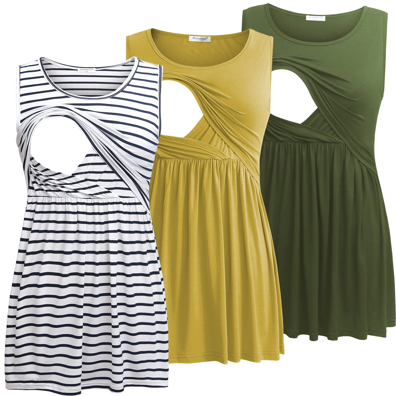 Bearsland Female Sleeveless Maternity Tank Tops Breastfeeding Nursing ...