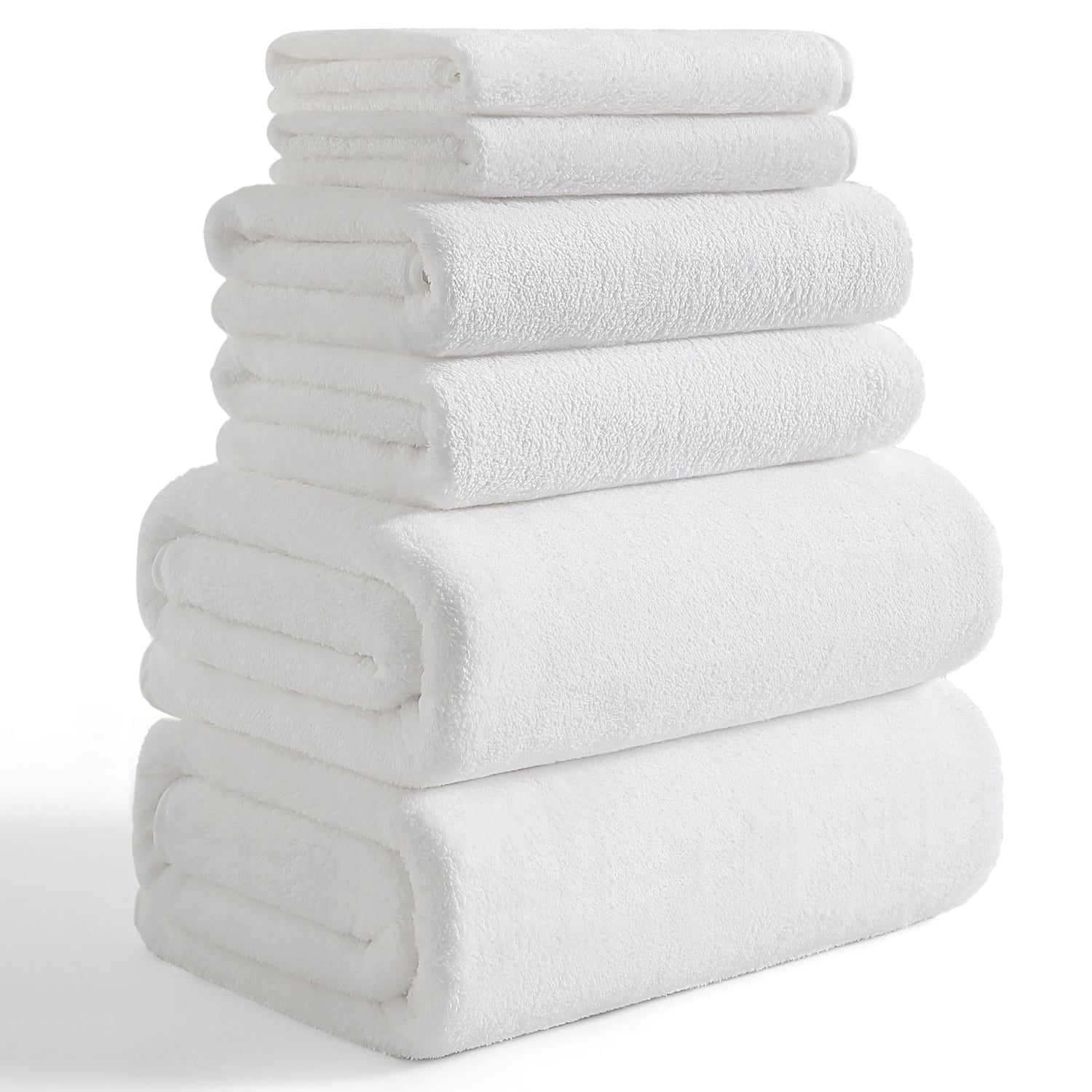Beartech 6 Pack Bath Towel Set,Microfiber Towel Set,2 Bath Sheet,2 Hand ...