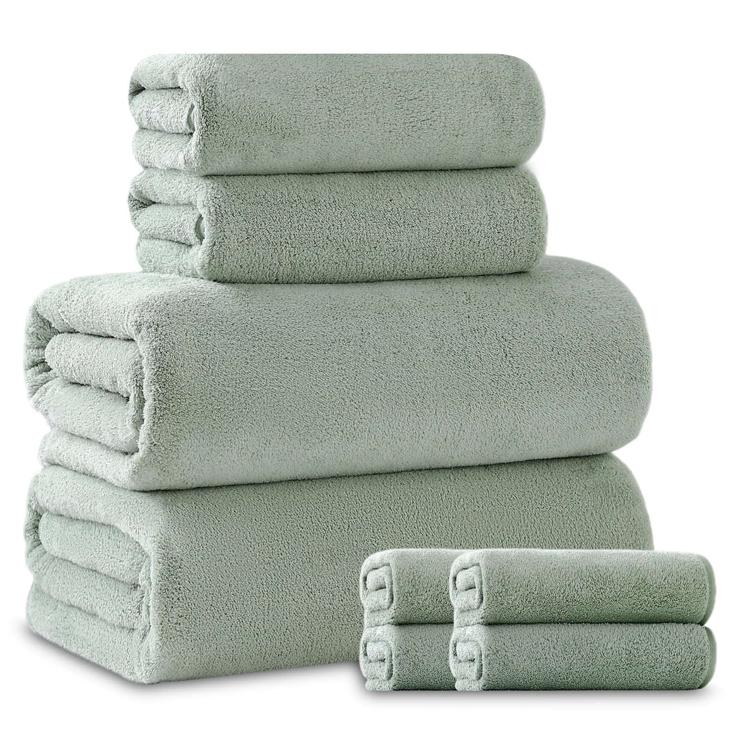 Beartech 8 Piece Bath Towels Set-2 Bath sheet,2 Hand Towel,4 Washcloths ...