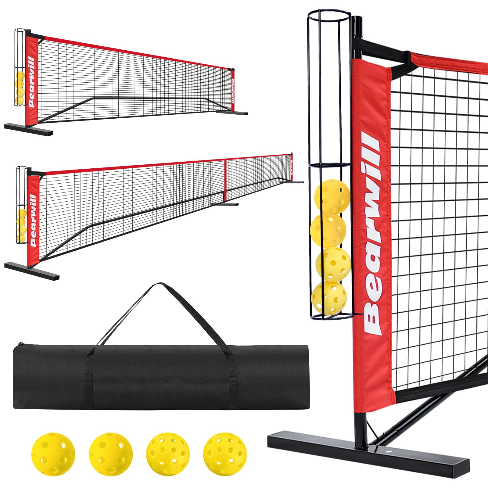 Bearwill Pickleball Net, 11 FT & 22 FT Pickleball for Driveway ...