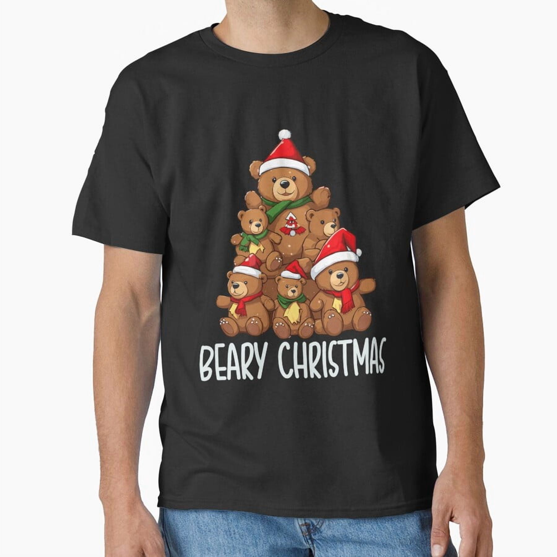 Beary Christmas Bear Christmas Tree Funny Family Bear Xmas Hat Pun ...