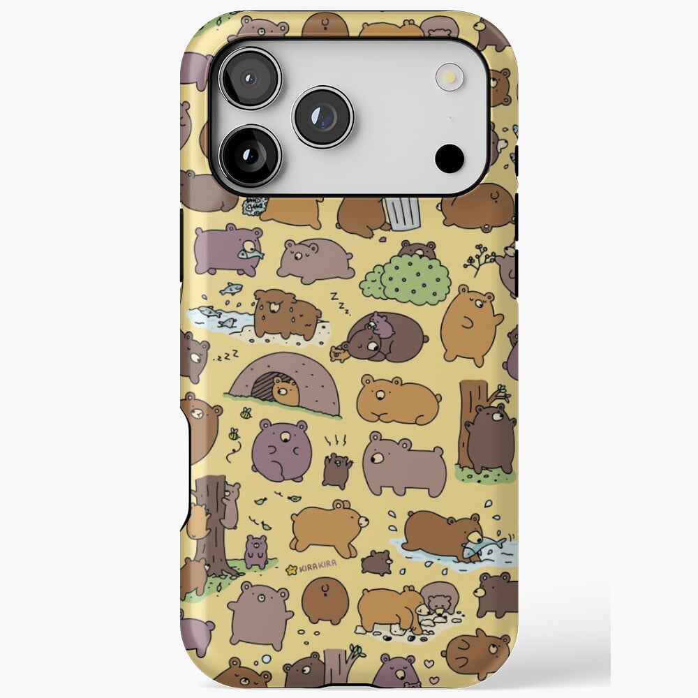 Beary Cute Pun with Adorable Cartoon Bears Art iPhone 11 through 17 Pro ...