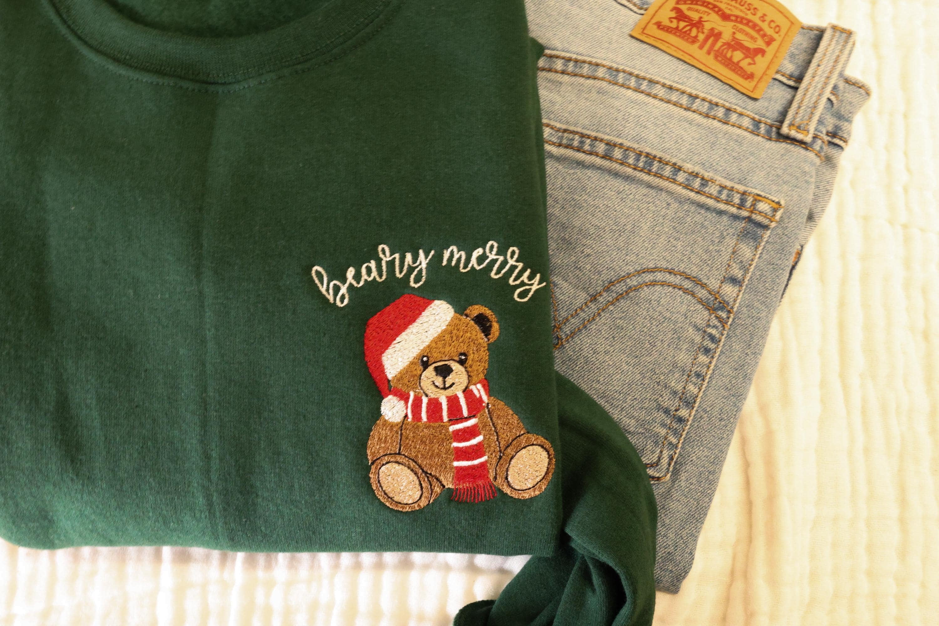 Beary Merry Vintage Inspired Crewneck Sweater - Christmas Sweatshirt ...
