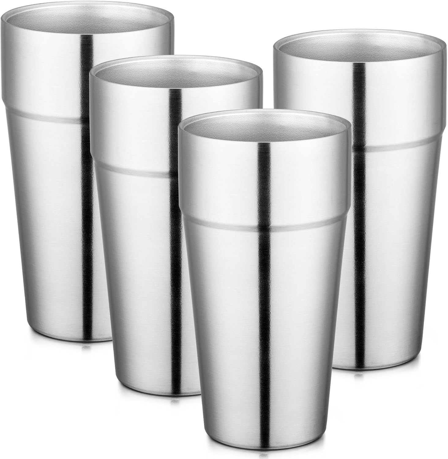 Beasea Stainless Steel Cups 19 oz, 4 Pack Large 18.6oz 550ml Stackable ...