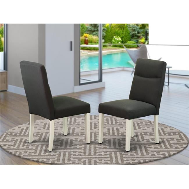 Beasley Parson Chair with Linen White Leg & Linen Fabric - Dark Gotham ...