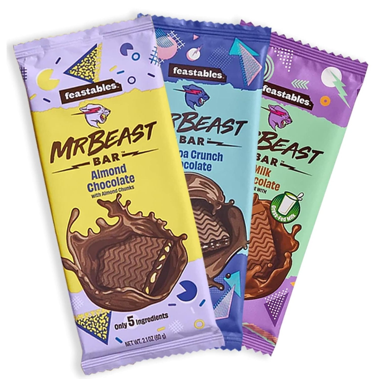 Beast Bar Milk Chocolate, Almond Chocolate, Quinoa Chocolate Feast Bars ...