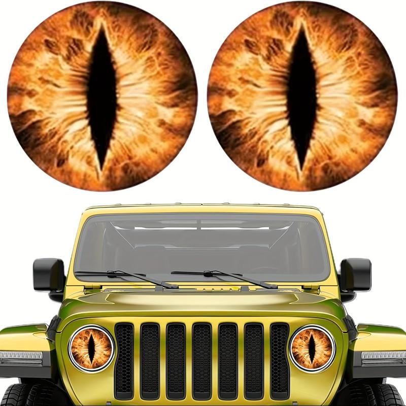 Beast Eye Headlight Decals Pair for Jeep-3D Animal Print Self-Adhesive ...