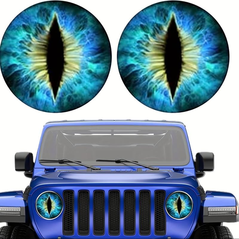 Beast Eye Headlight Decals Pair for Jeep-3D Animal Print Self-Adhesive ...