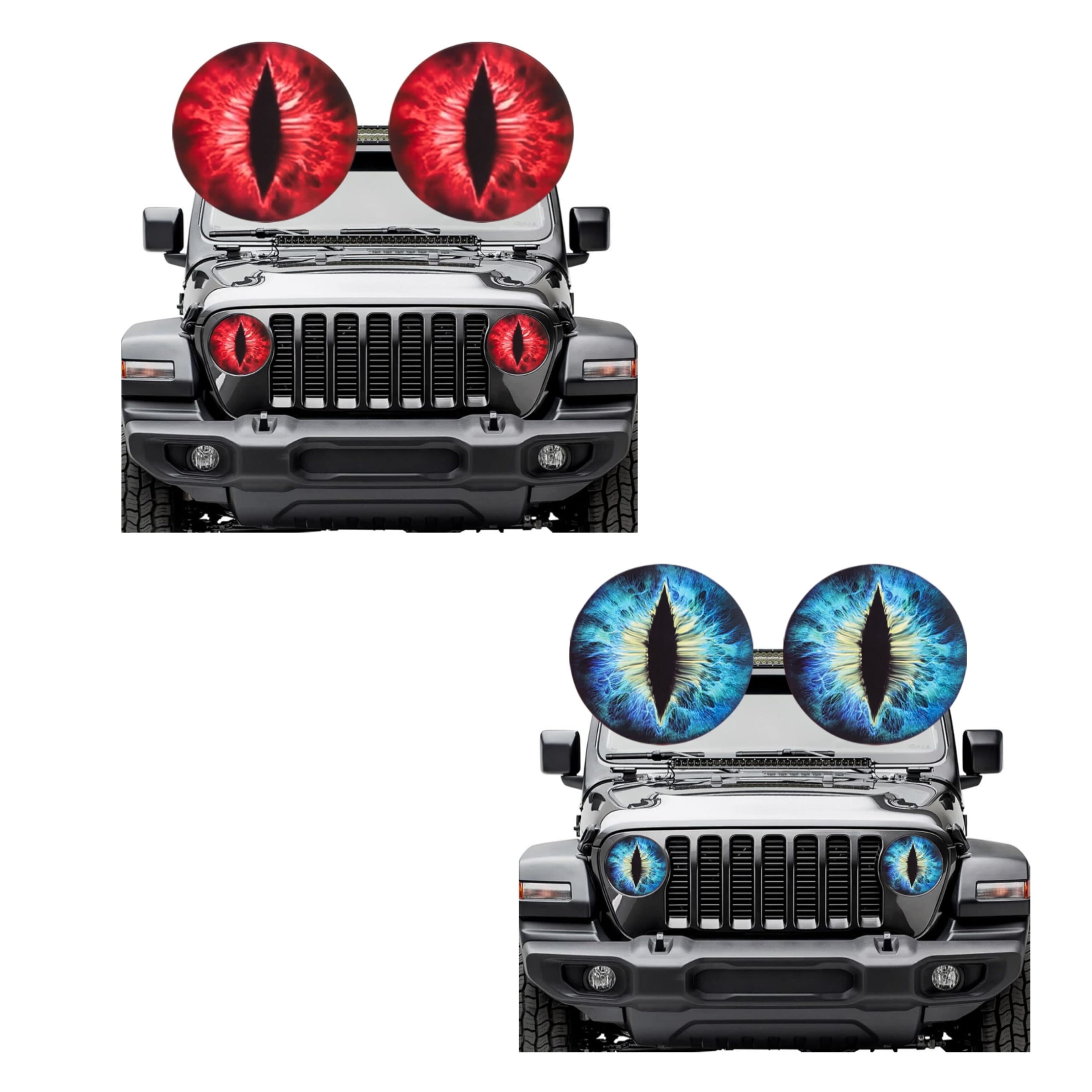 Beast Eyes Headlight Decals 3D Eyes Decoration (Red+Blue) - - Walmart.com