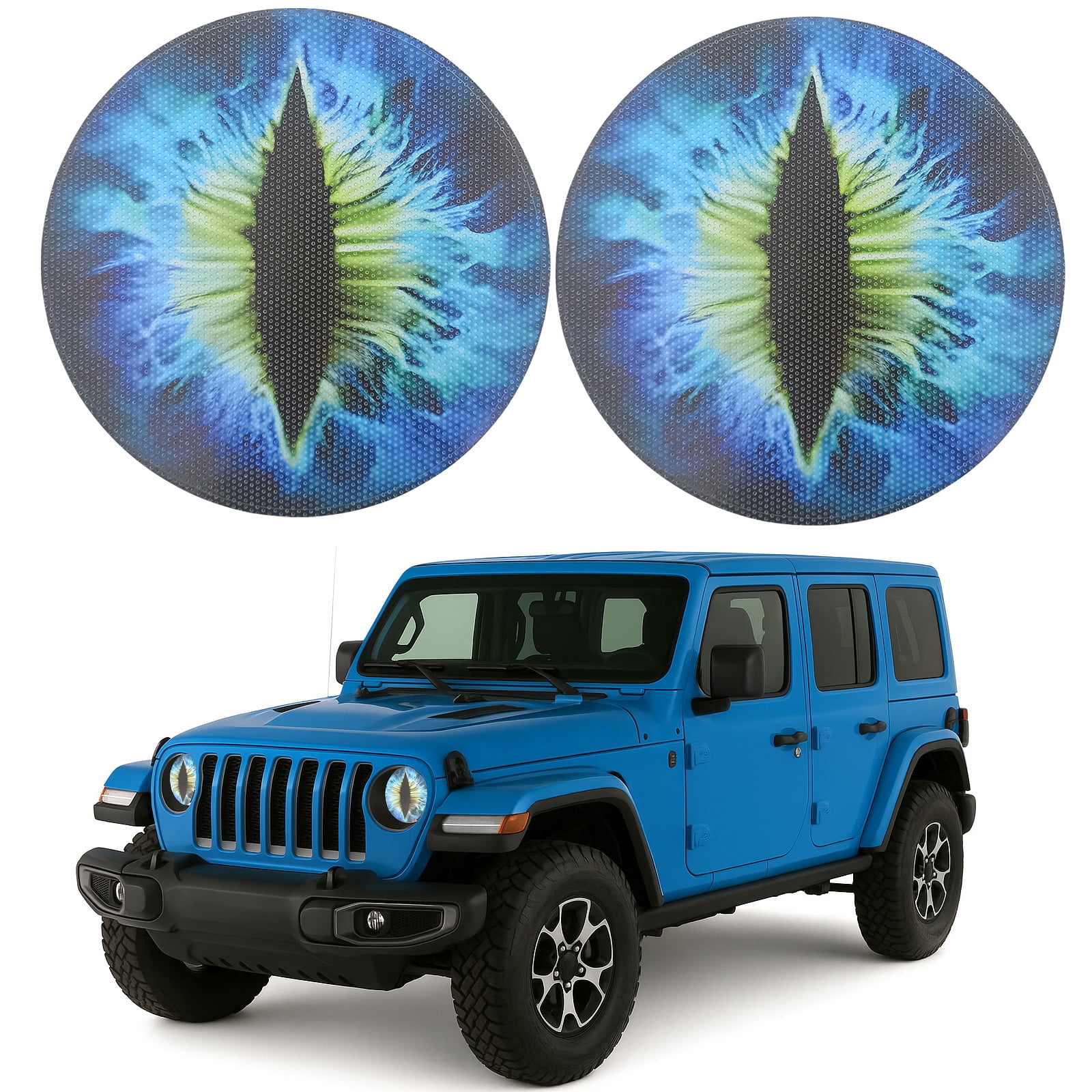Beast Eyes Headlight Decals, 3D Round Stickers and Decals for Jeep ...
