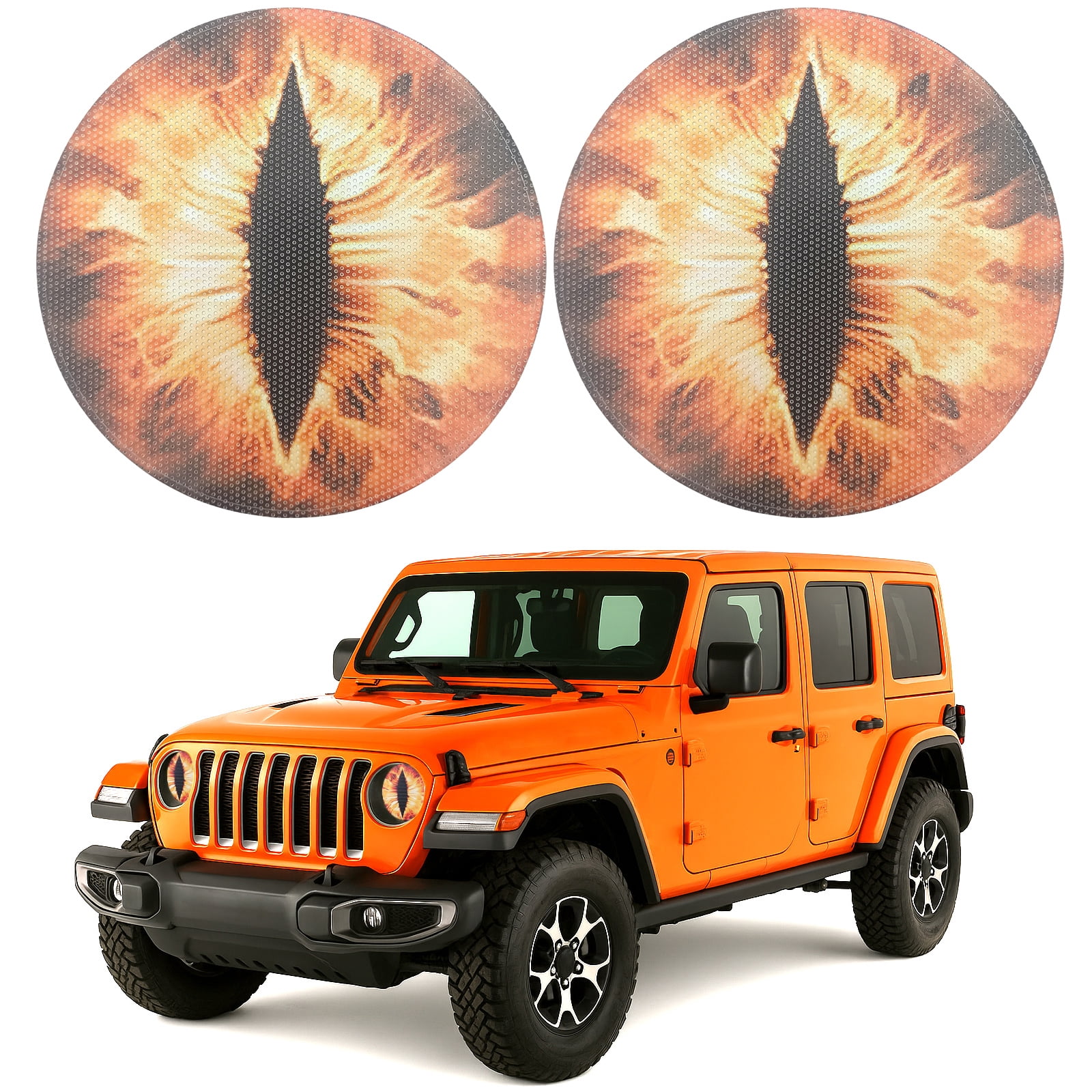 Beast Eyes Headlight Decals, 4D Round Stickers and Decals for Jeep ...