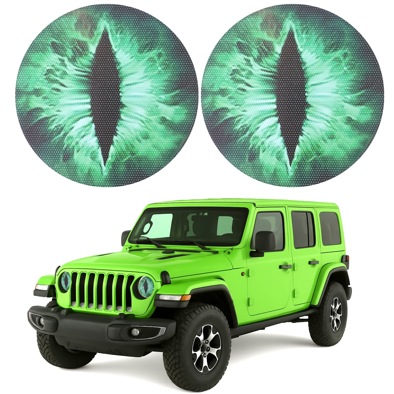 Beast Eyes Headlight Decals, 5D Round Stickers and Decals for Jeep ...