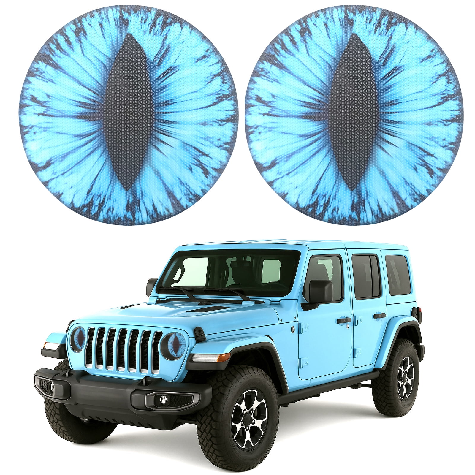 Beast Eyes Headlight Decals, 6D Round Stickers and Decals for Jeep ...