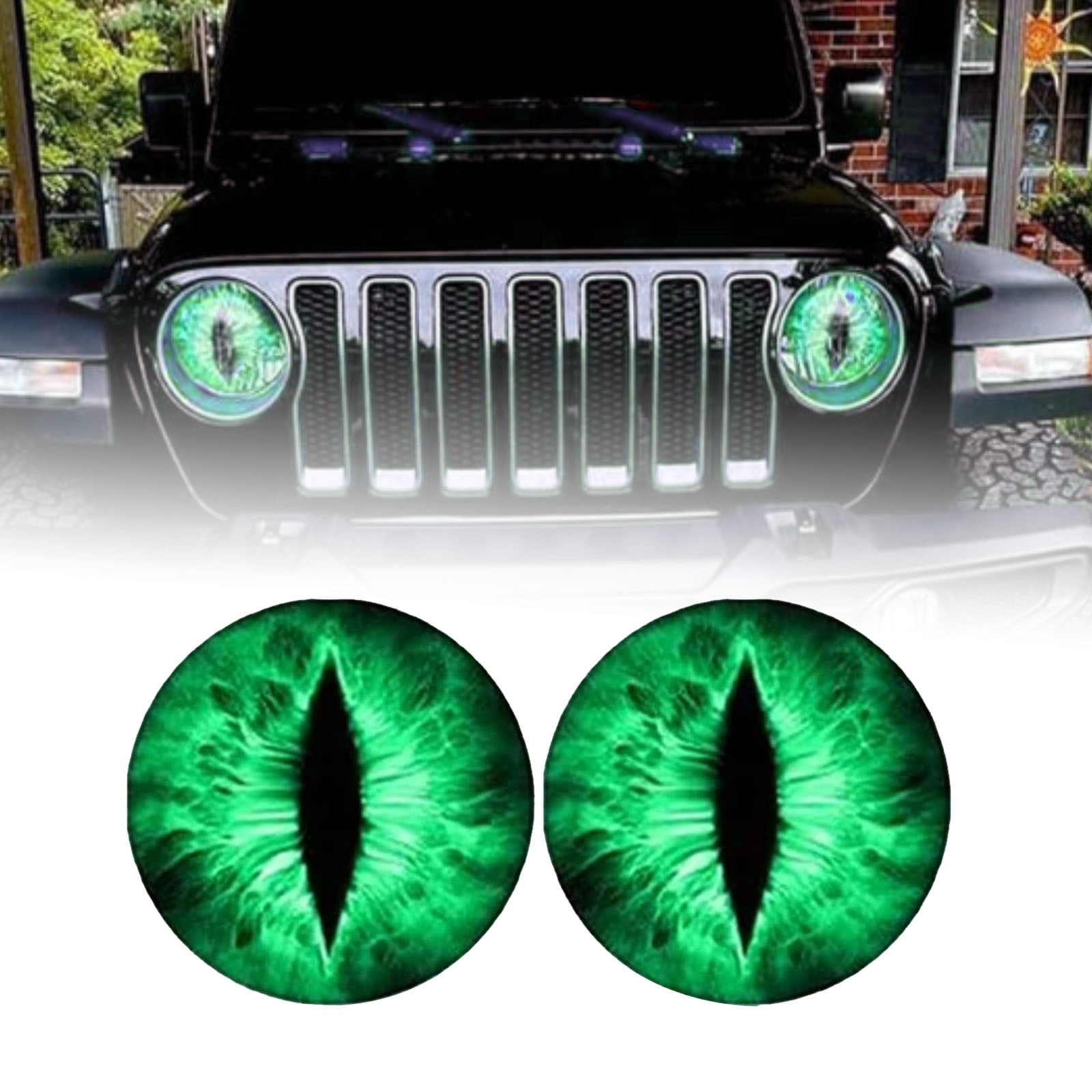 Beast Eyes Headlight Decals Pair, Eye Decals for Jeep Headlights, Round ...
