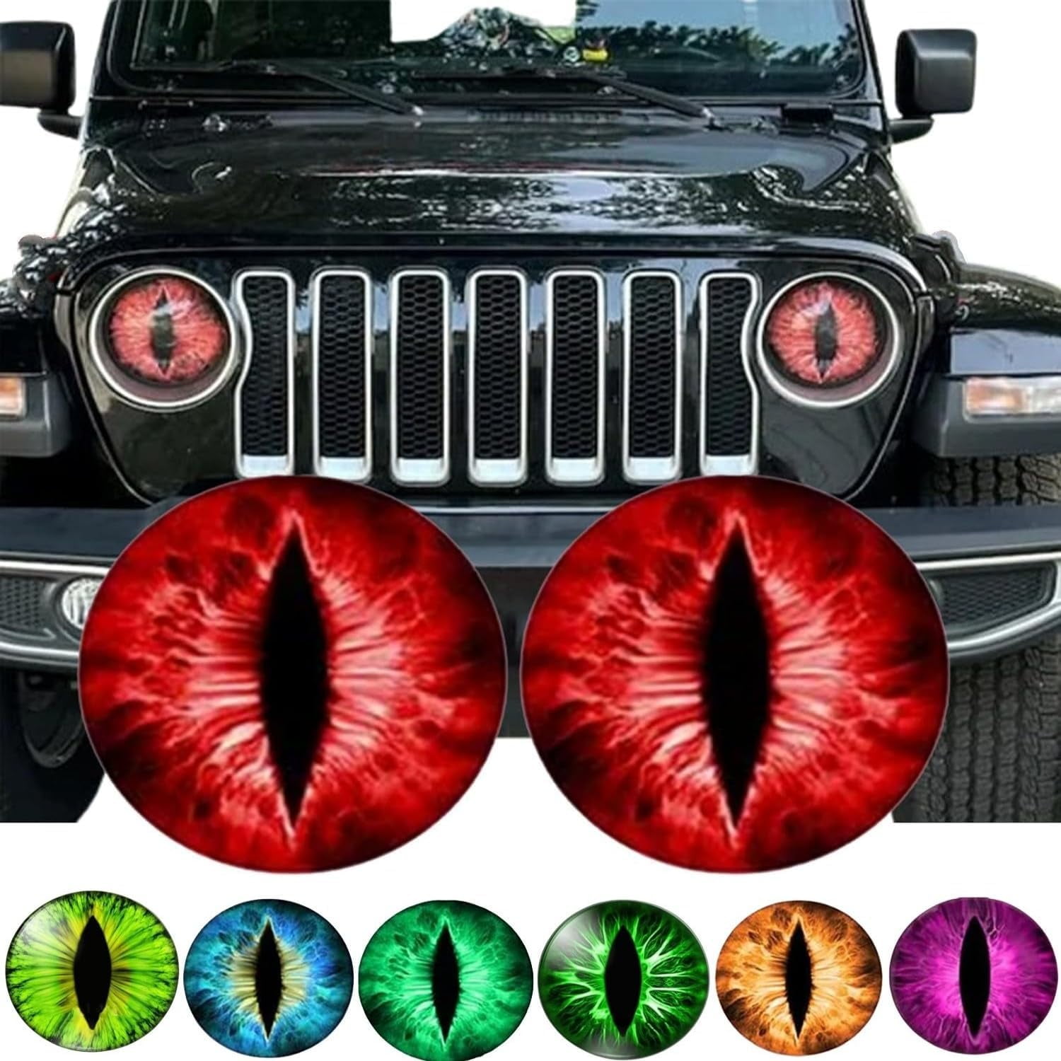 Beast Eyes Headlight Decals, Round Headlight Decal, Funny Jeep Stickers ...