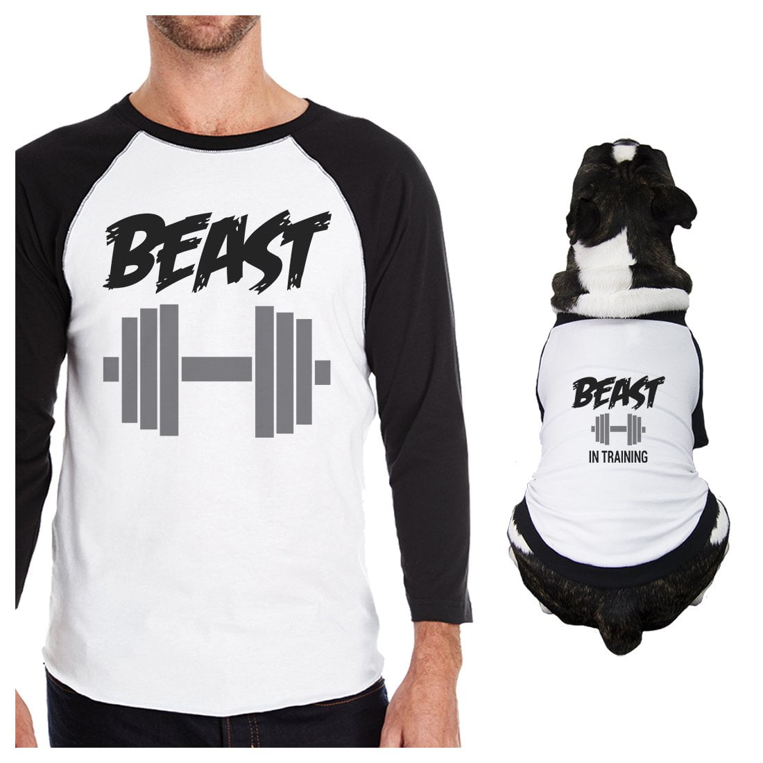 Beast In Training Small Pet and Dad Matching Baseball Jerseys Black ...