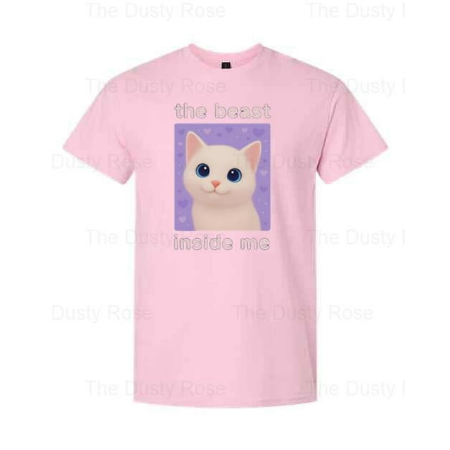 Beast Inside Me T-Shirt Funny Cursed Cat Meme Graphic for Dank Cat ...