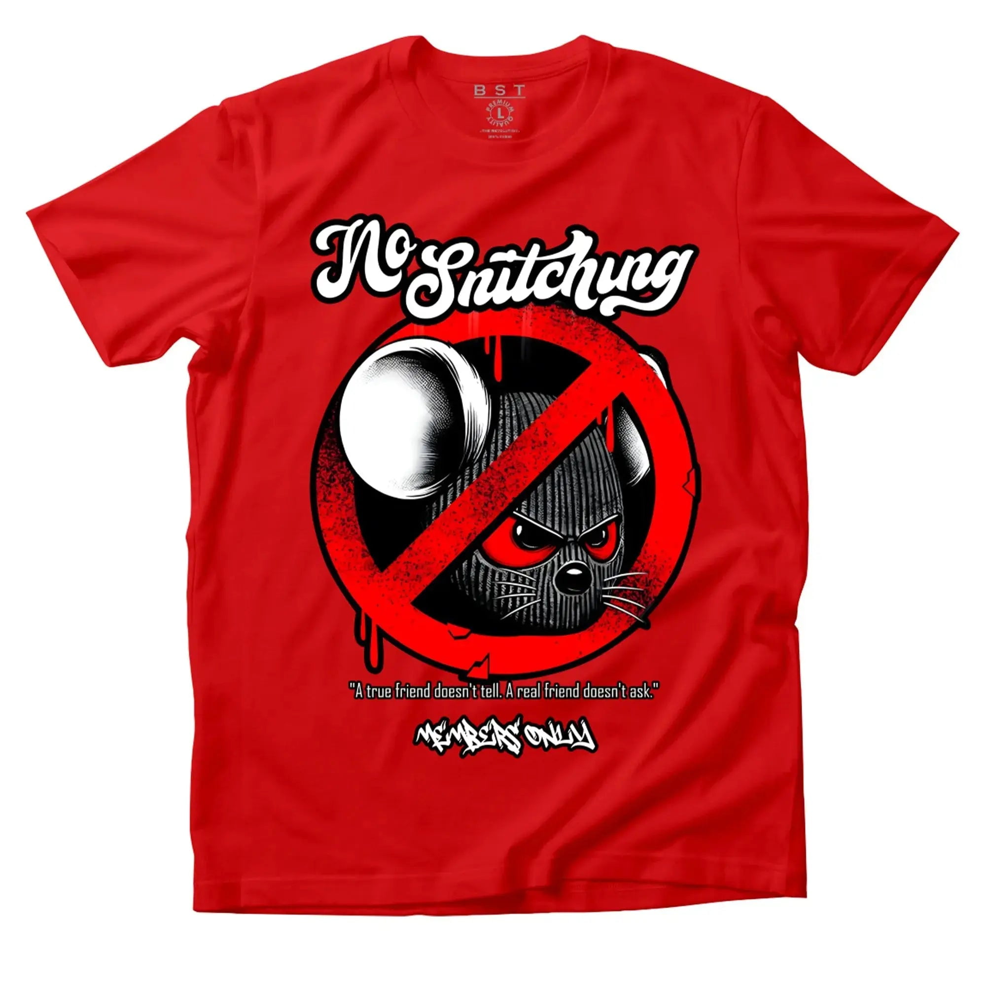 Beast Men No Snitching T-Shirt (Red) - Walmart.com