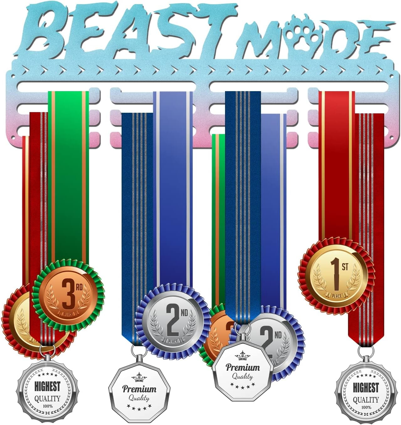Beast Mode Medal Holder Display Hanger Rack Frame for Sport Race Metal ...