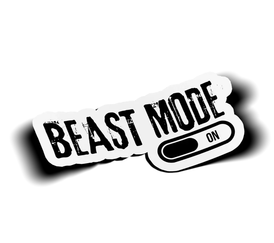 Beast Mode On Gym Workout Sticker For Tumblers, Laptops, Bumper ...