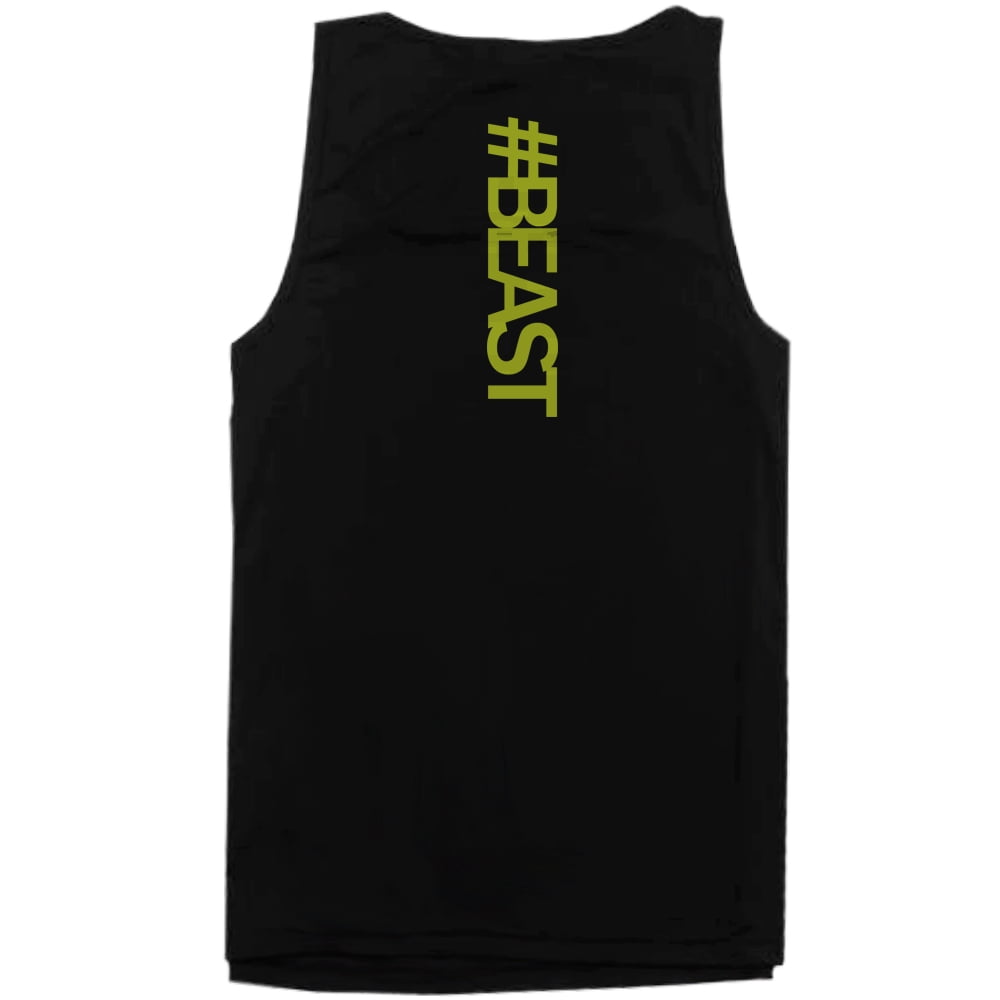 #Beast Neon Back Print Men’s Work Out Tank Top Gym Sleeveless Beast ...
