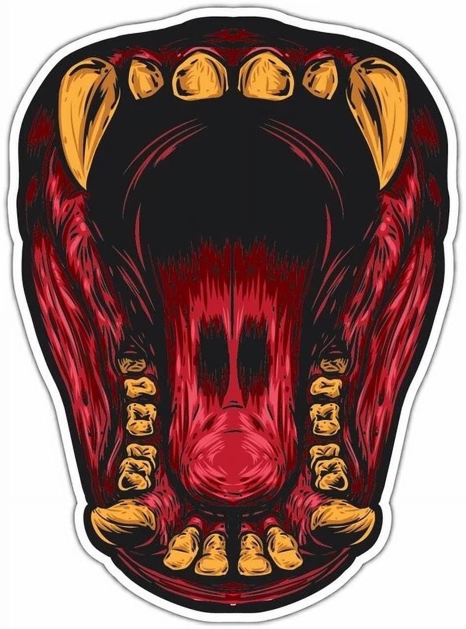 Beast Open Mouth Fang Fangs Car Stickerphone Decal Water Bottle ...