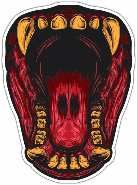Beast Open Mouth Fang Fangs Car Stickerphone Decal Water Bottle ...