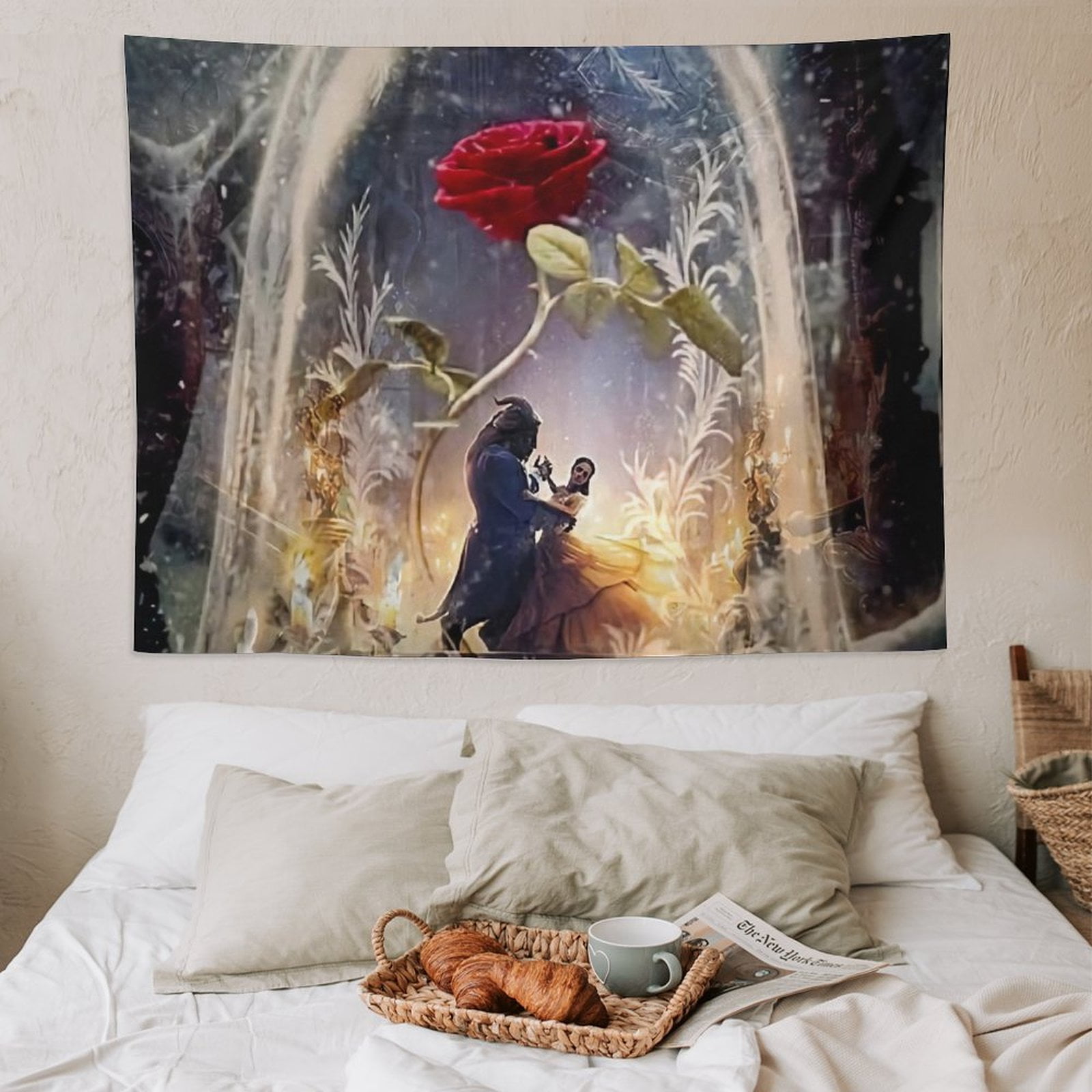 Beast Princess Belle Beauty Rose Tapestry,Beast Princess Belle Beauty ...