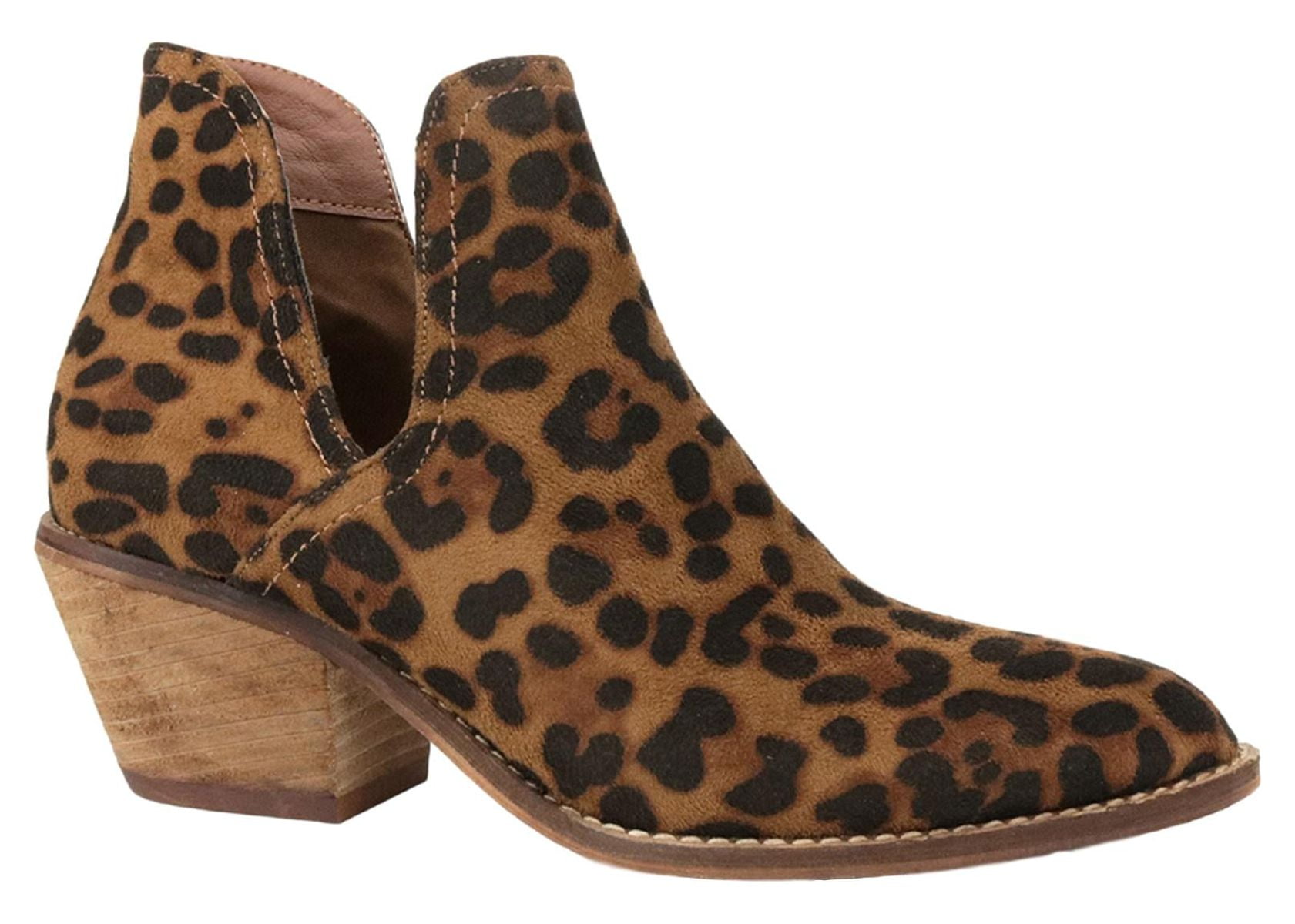 Beast Sunny-01 Women's Ankle Boots, Leopard Print, Pointed Toe, V Cut ...